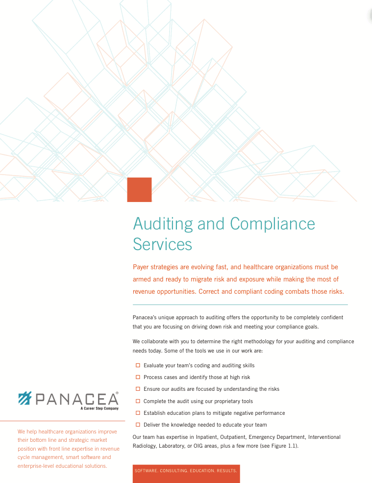 Product Brochure: Auditing and Compliance Services - Panacea Healthcare ...