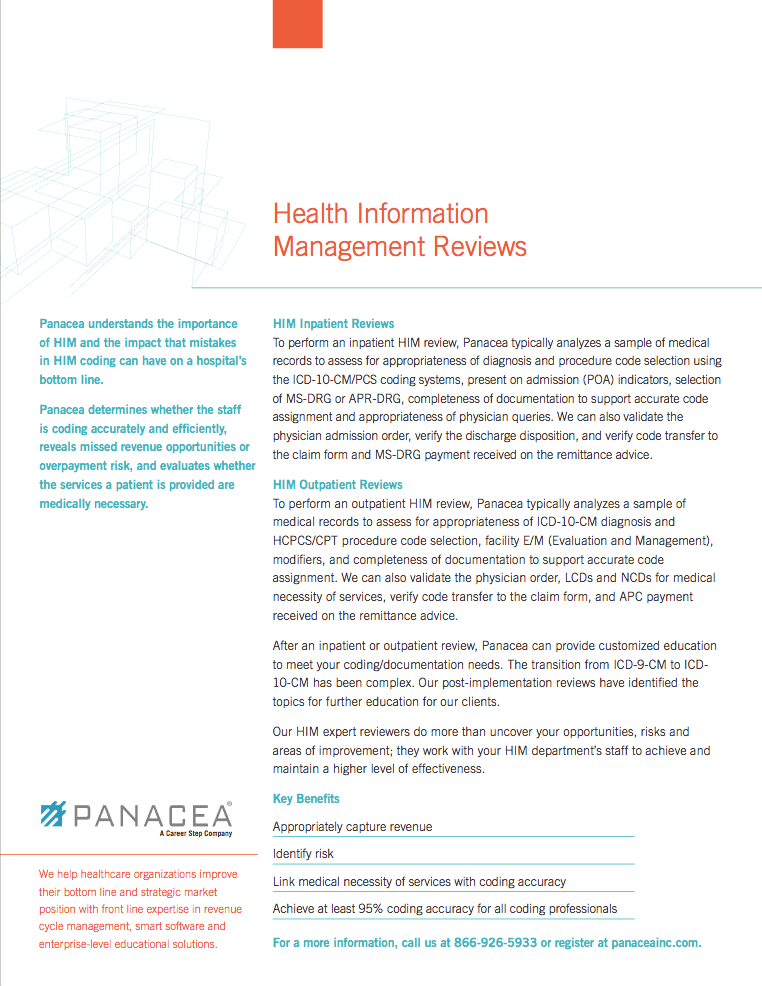Product Brochure: Health Information Management Review - Panacea ...