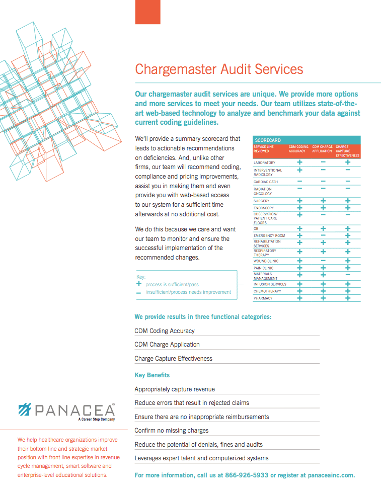 Product Brochure: Chargemaster Audit Services - Panacea Healthcare ...
